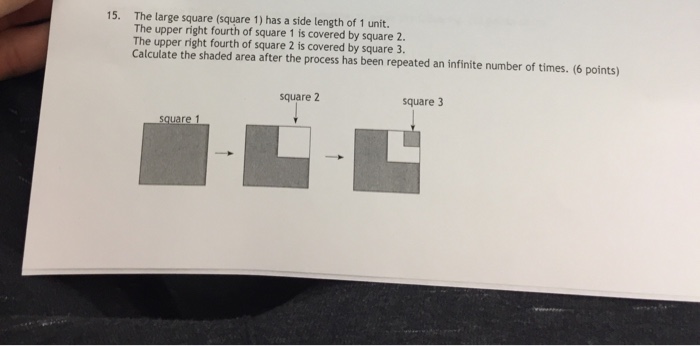 Solved The large square (square 1) has a side length of 1 | Chegg.com