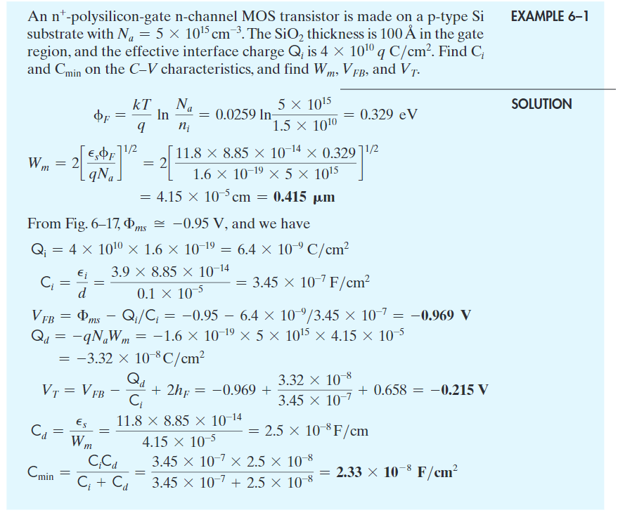 Solved An++-polysilicon-gate n-channel MOS transistor is | Chegg.com