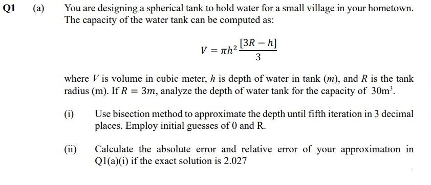 Solved Q1 (a) ) You are designing a spherical tank to hold | Chegg.com