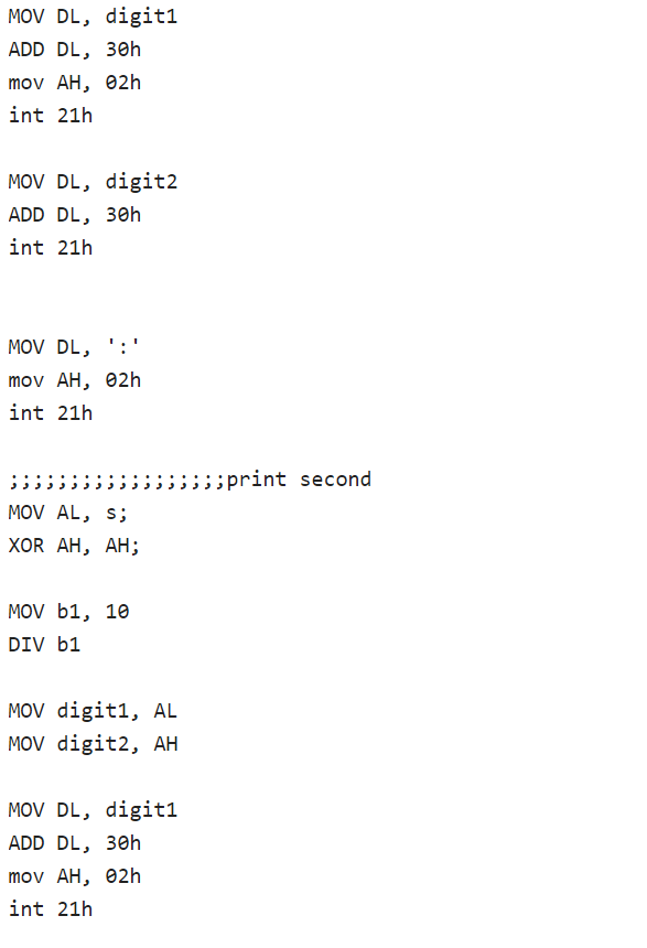 Solved Write a MASM program that will resemble a digital | Chegg.com