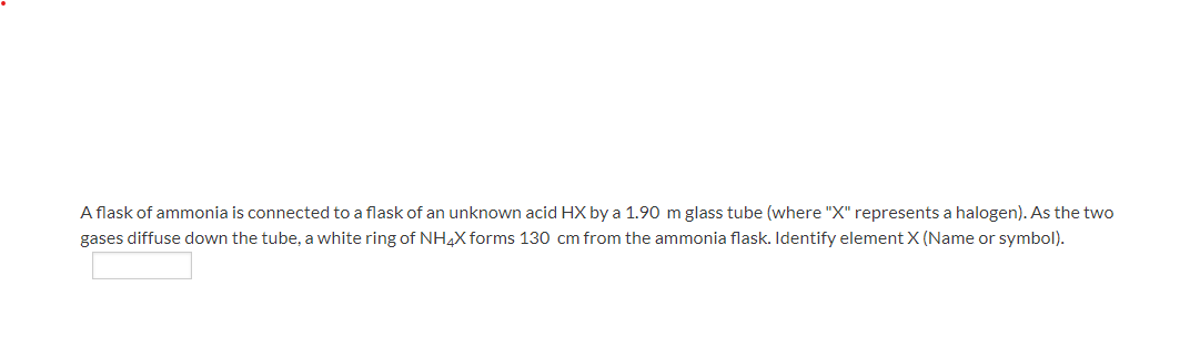Solved A flask of ammonia is connected to a flask of an | Chegg.com