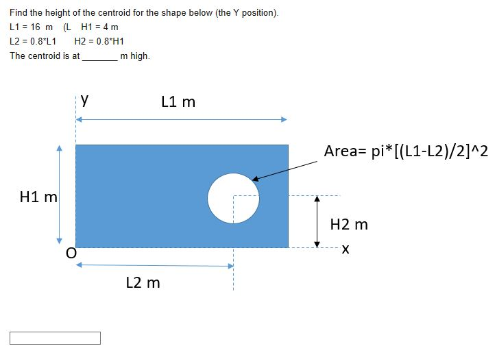 Solved Find the height of the centroid for the shape below | Chegg.com