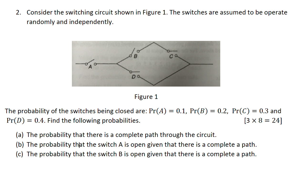 Solved 2. Consider the switching circuit shown in Figure 1 . | Chegg.com