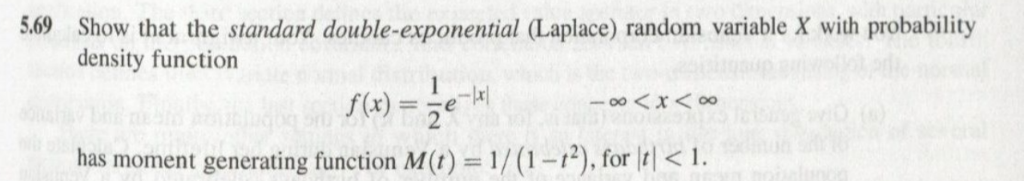 Solved 5.69 Show that the standard double-exponential | Chegg.com