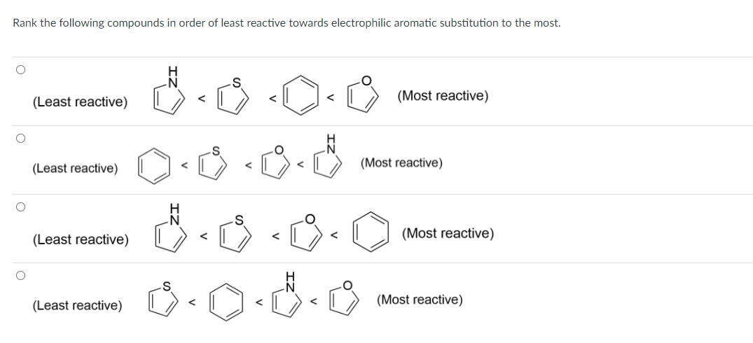 Solved Rank the following compounds in order of least | Chegg.com