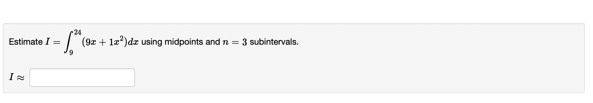Solved Estimate I=∫28(2x2+4x+4)dx using n=3 (a) Left | Chegg.com