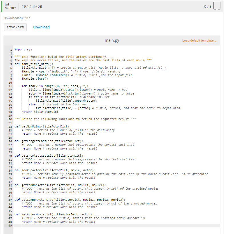 I'm having trouble with the last two TODO functions. | Chegg.com