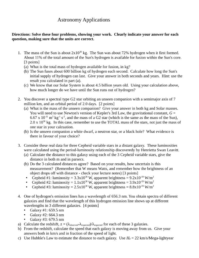Solved Directions: Solve these four problems, showing your | Chegg.com