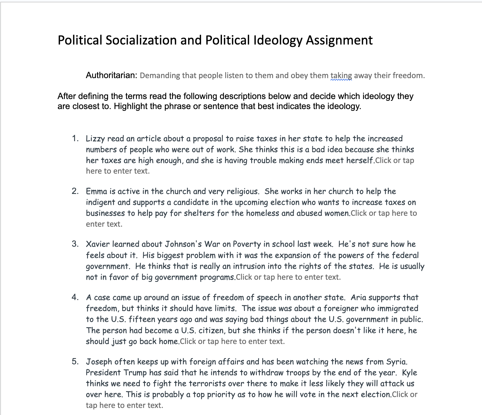 Political Socialization and Political Ideology | Chegg.com