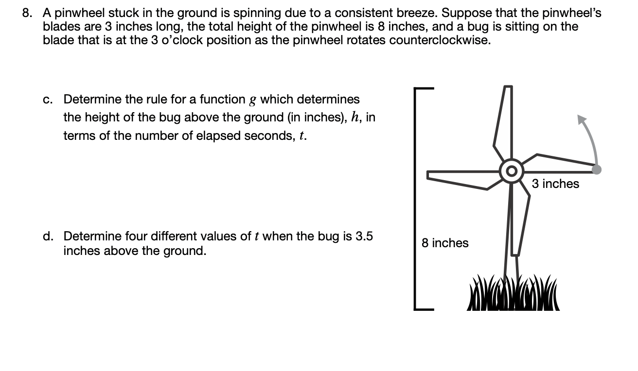 Solved 8. A pinwheel stuck in the ground is spinning due to | Chegg.com