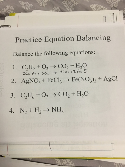 Solved Practice Equation Balancing Balance the following | Chegg.com