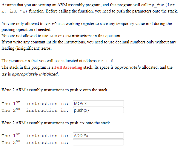 Solved Assume that you are writing an ARM assembly program, | Chegg.com