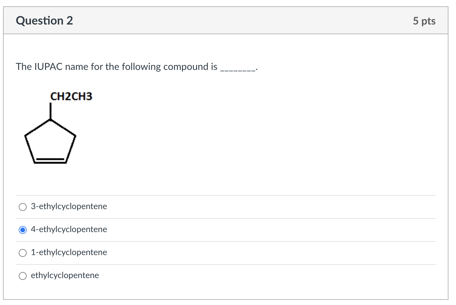 Solved The IUPAC name for the following compound is | Chegg.com