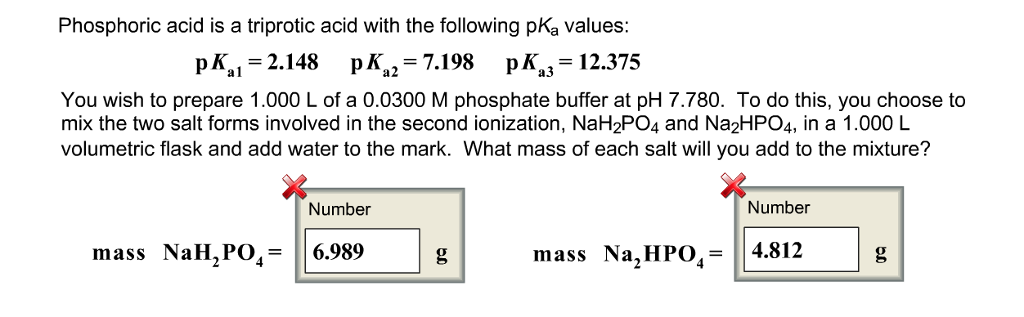 Solved Phosphoric acid is a triprotic acid with the | Chegg.com