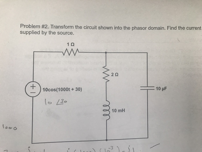 Solved Transform the circuit shown into the phasor domain. | Chegg.com