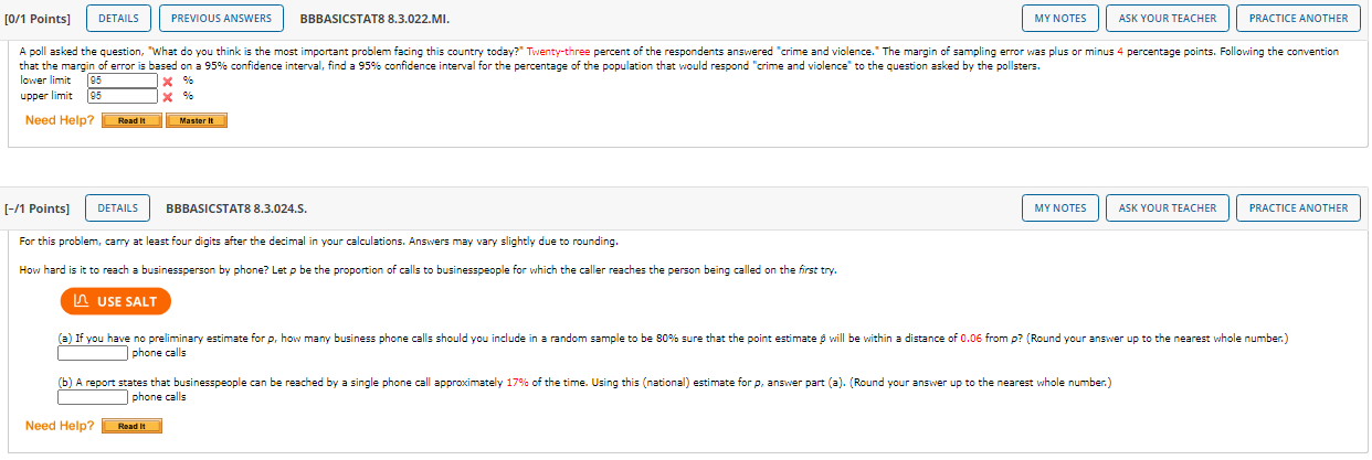 Solved 10/1 Points] DETAILS PREVIOUS ANSWERS BBBASICSTAT8 | Chegg.com