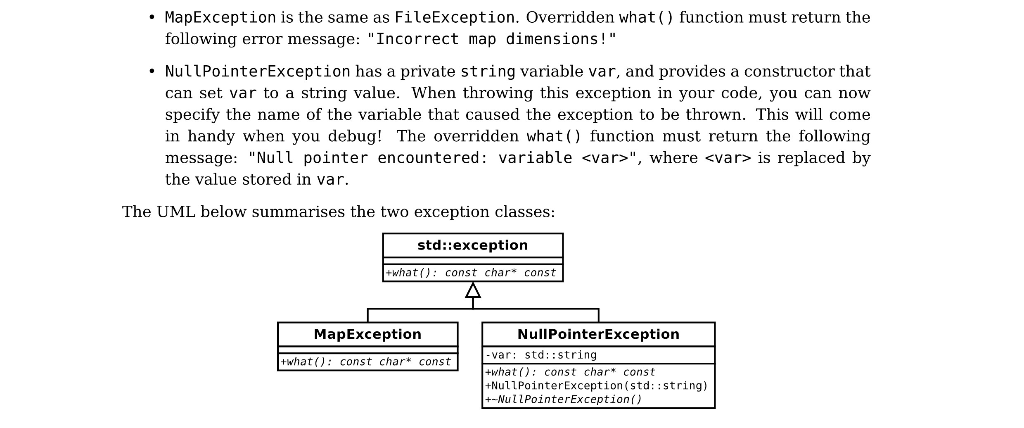 Solved Consider the provided Exceptions.h header file. You | Chegg.com