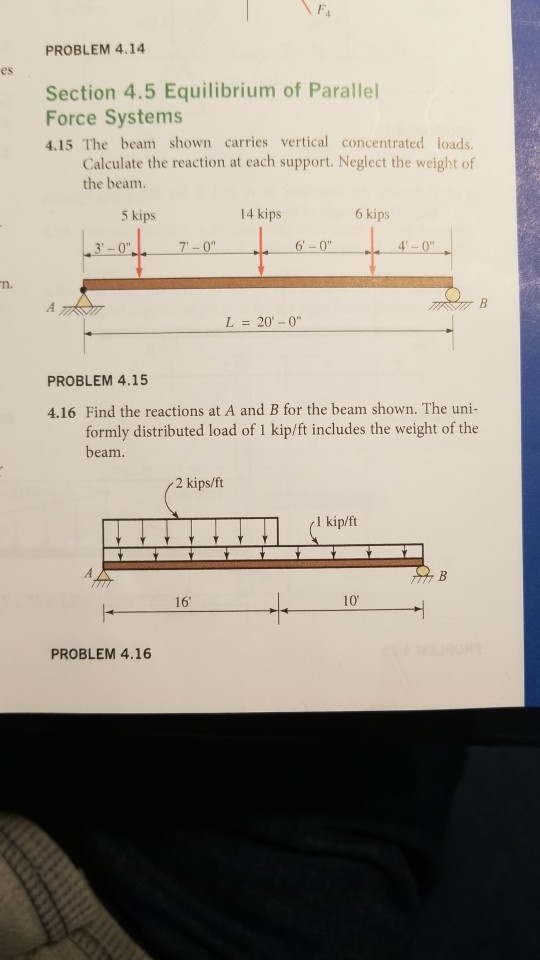 Solved PROBLEM 4.14 es Section 4.5 Equilibrium of Parallel | Chegg.com
