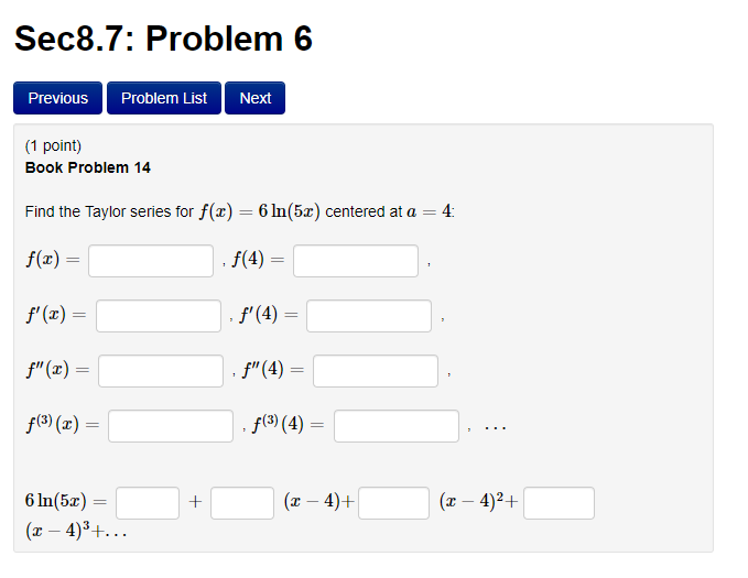 Solved Sec8.7: Problem 6 Previous Problem List Next (1 | Chegg.com