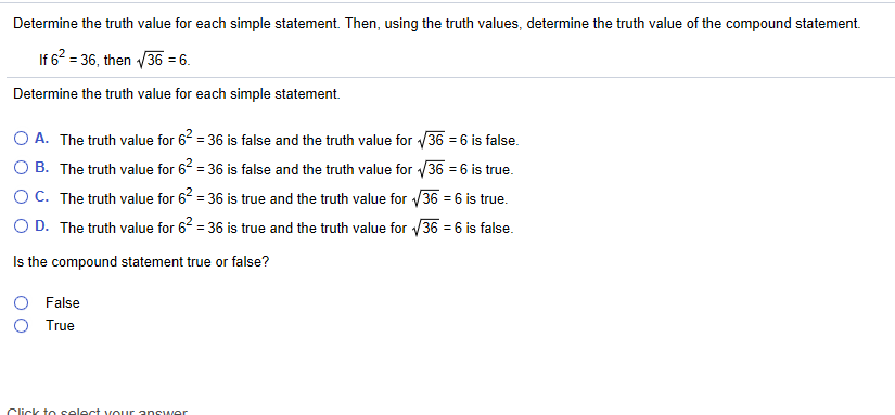 Solved Determine the truth value for each simple statement. | Chegg.com
