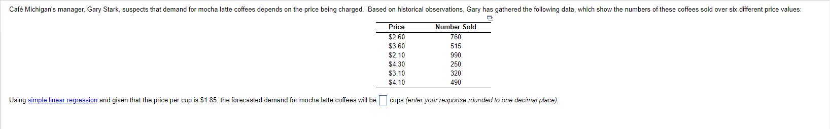 Solved Using Simple Linear Regression And Given That The 