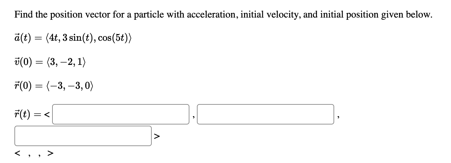 Solved Find the position vector for a particle with | Chegg.com