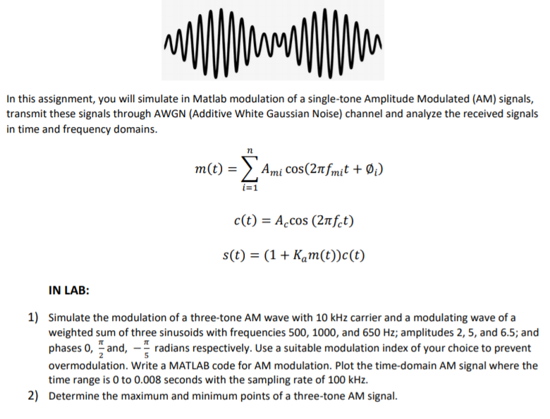 Solved In This Assignment You Will Simulate In Matlab