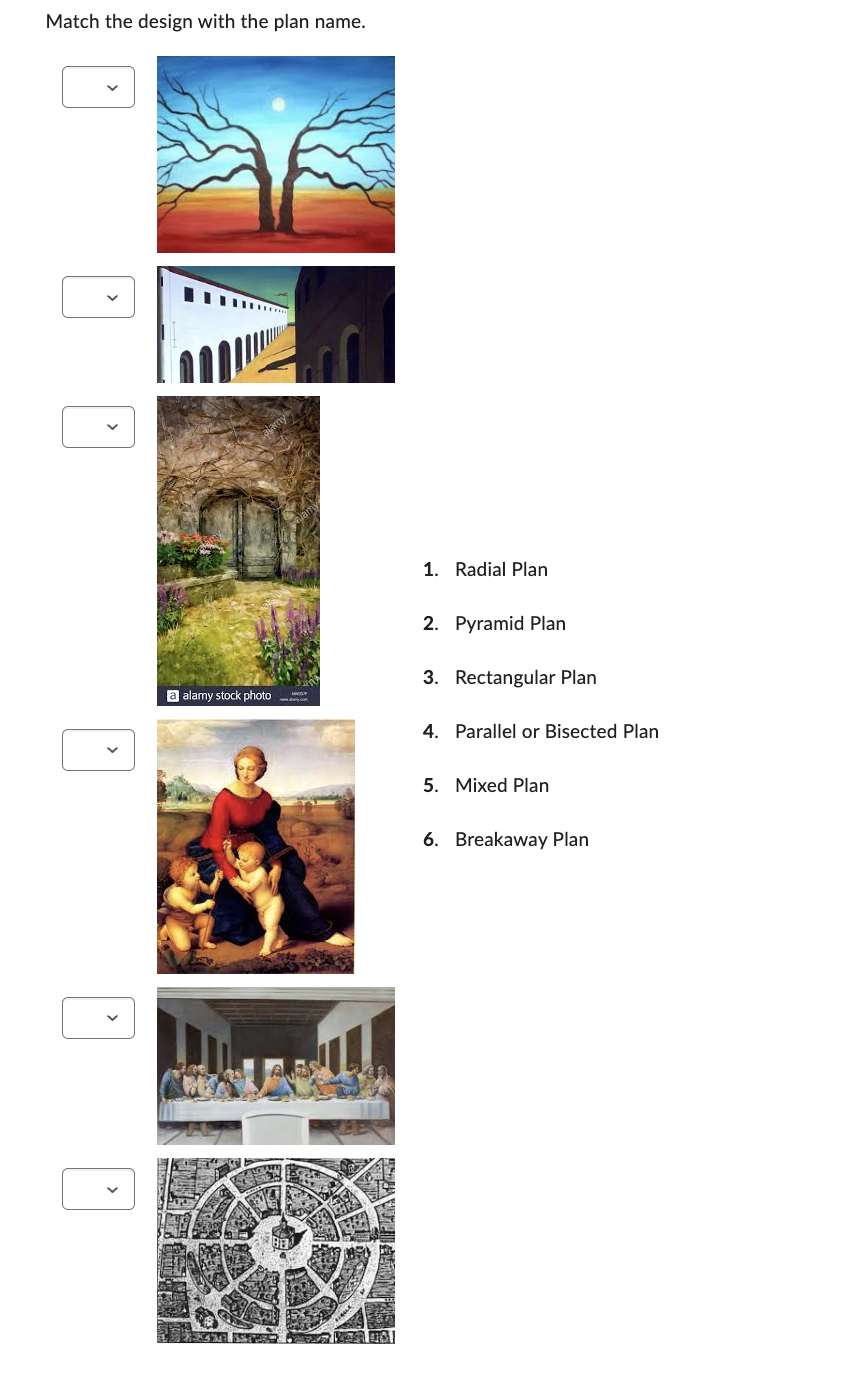 Match the design with the plan name. 1. Radial Plan | Chegg.com