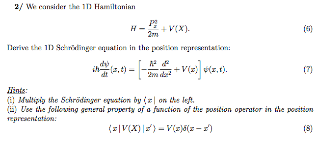 Solved 2/ We consider the 1D Hamiltonian P2 Hm). Derive the | Chegg.com