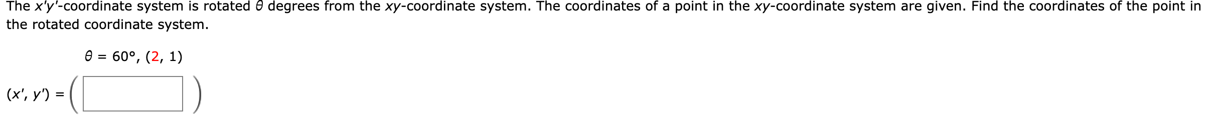 Solved The x′y′-coordinate system is rotated θ degrees from | Chegg.com