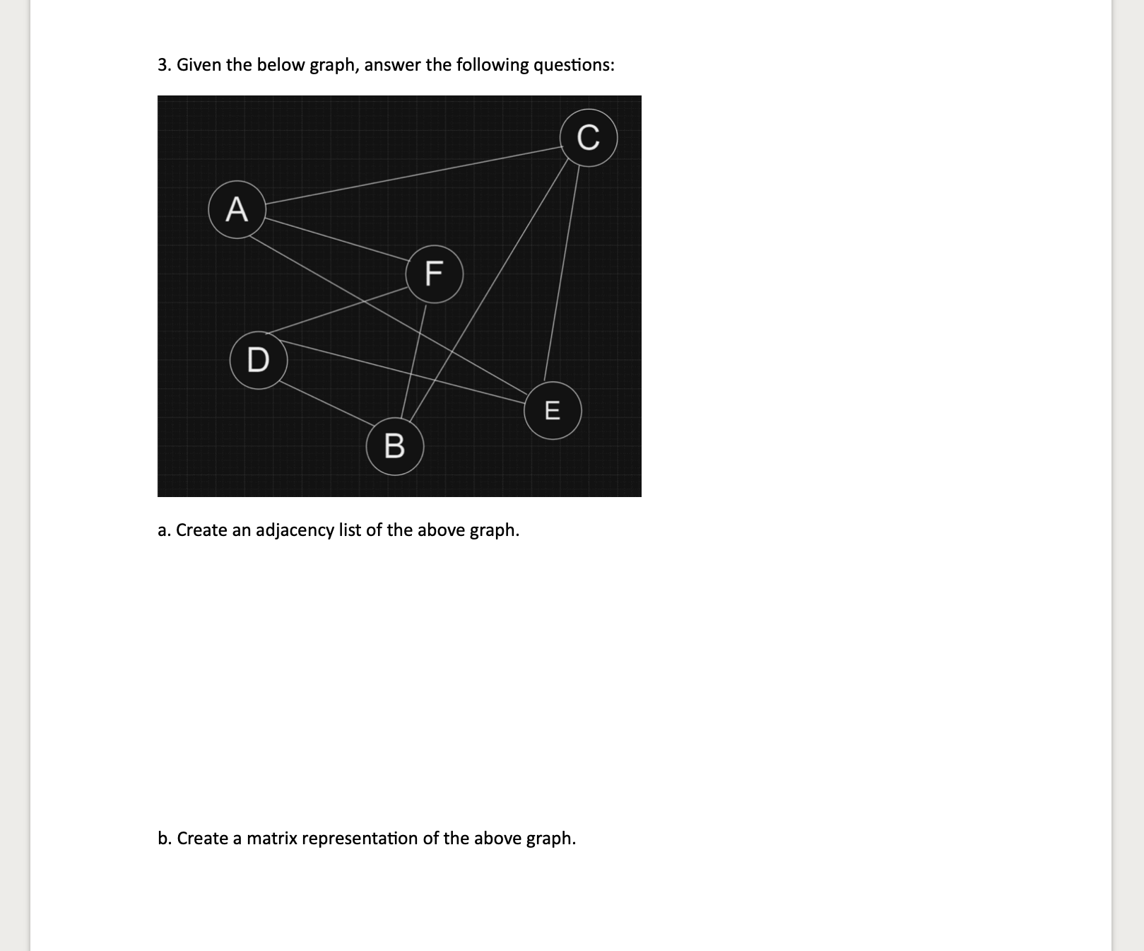 Solved Given the below graph, answer the following | Chegg.com