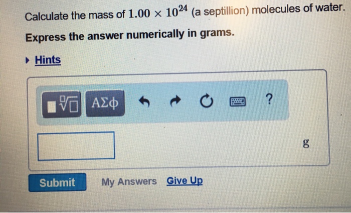 Solved Calculate the mass of 1.00 × 1024 (a septillion) | Chegg.com