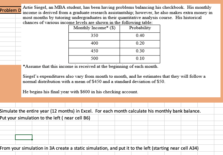 Solved Artie Siegel, an MBA student, has been having | Chegg.com