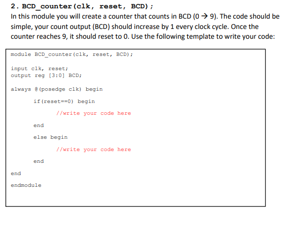 Solved Clock Divider and 1Hz Counter: please complete the | Chegg.com