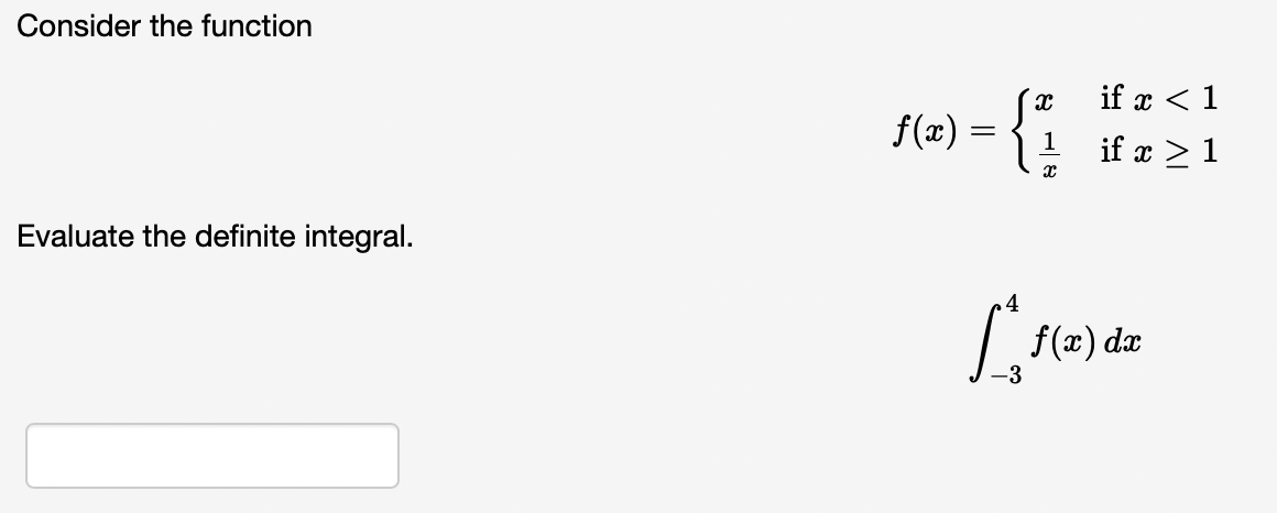Solved Consider the function Fla) = { f() = if x 1 | Chegg.com