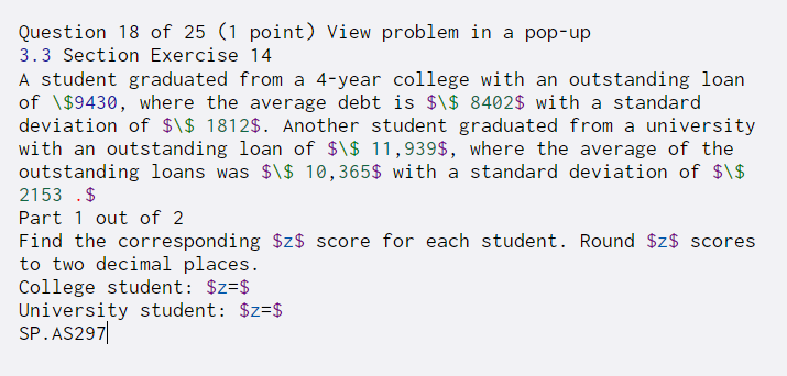 Solved Question 18 of 25 (1 point) View problem in a pop-up | Chegg.com