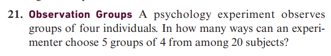 Solved 21. Observation Groups A psychology experiment | Chegg.com