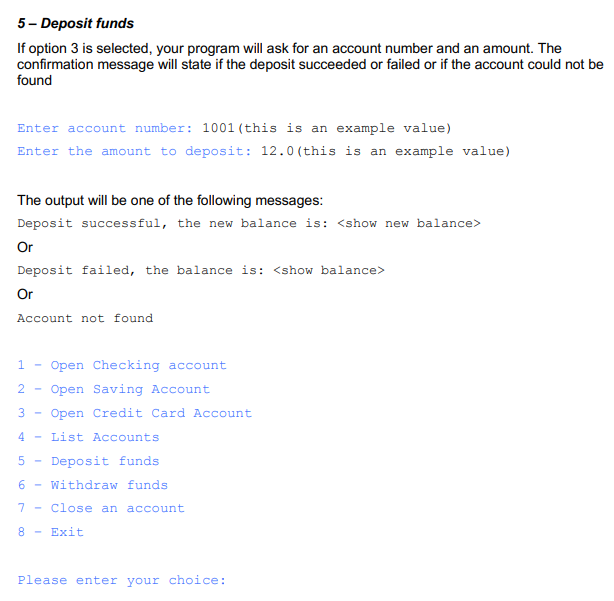Solved Create a generic Account class and three subclasses: | Chegg.com