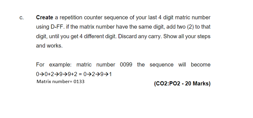 Solved C. Create a repetition counter sequence of your last | Chegg.com
