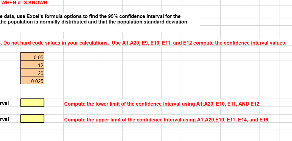 Solved Given the accompanying sample data, use Excel's | Chegg.com