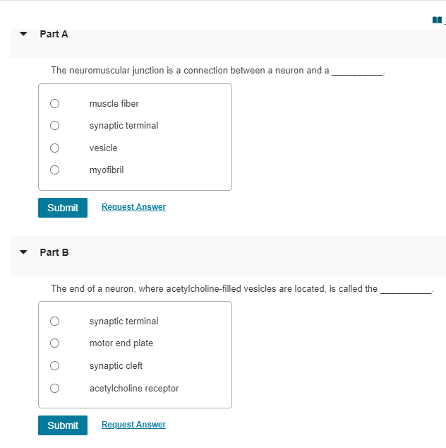 Solved Part AThe neuromuscular junction is a connection | Chegg.com