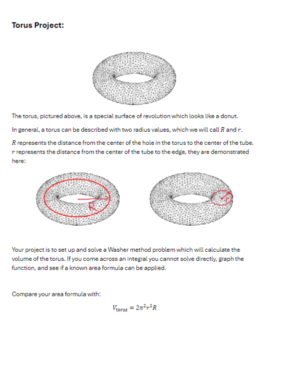 Solved Torus Project: Torus Project:The torus, pictured | Chegg.com