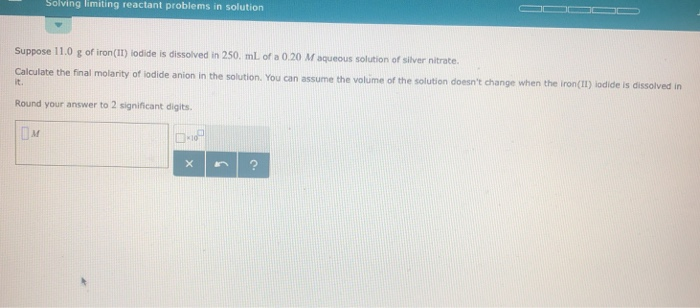 Solved Solving limiting reactant problems in solution | Chegg.com