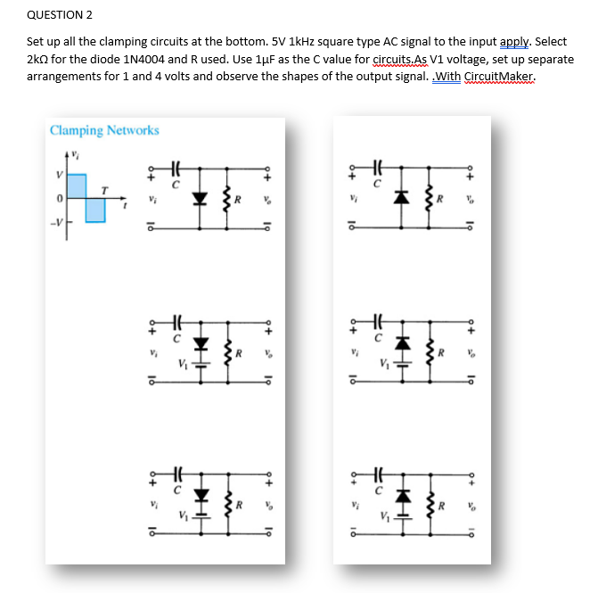 1-Set up all the clipper circuits you see below and | Chegg.com
