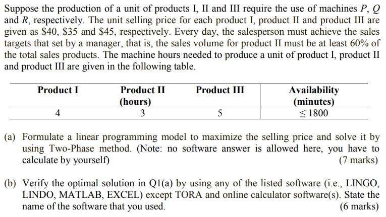 Solved Suppose the production of a unit of products I, II | Chegg.com
