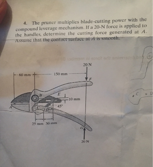 Solved The pruner multiplies blade-cutting power with the | Chegg.com