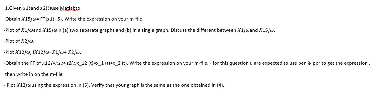 Solved clc;clear all;close all; w = -50:0.01:50; xw = | Chegg.com