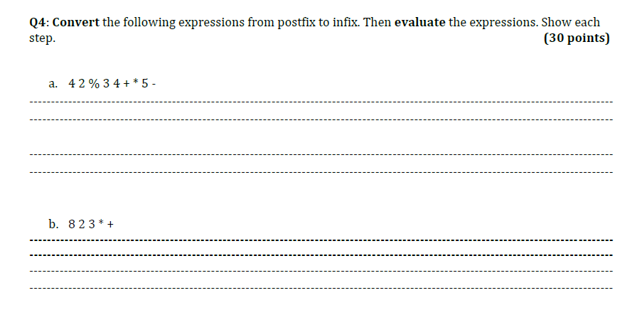 Solved Q4: Convert the following expressions from postfix to | Chegg.com Solved Q4: Convert the following expressions from postfix to | Chegg.com