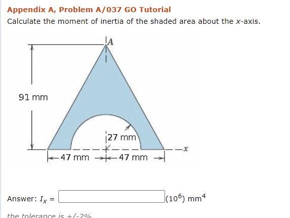 Solved Appendix A, Problem A/037 GO Tutorial Calculate the | Chegg.com
