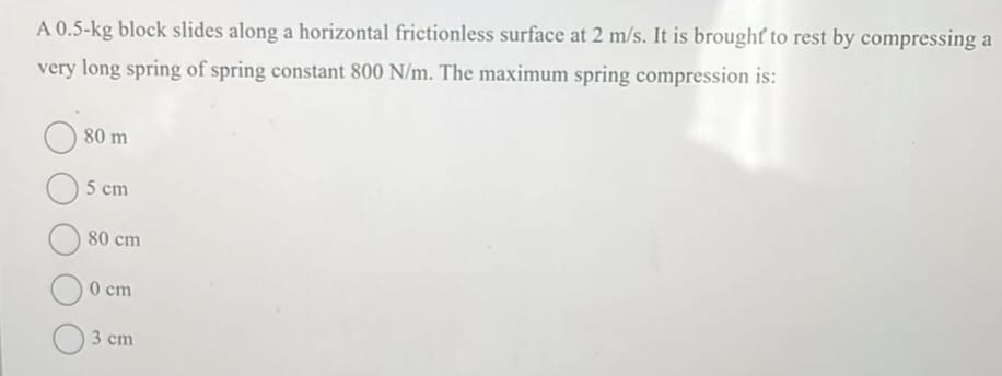 Solved A 0.5−kg block slides along a horizontal frictionless | Chegg.com